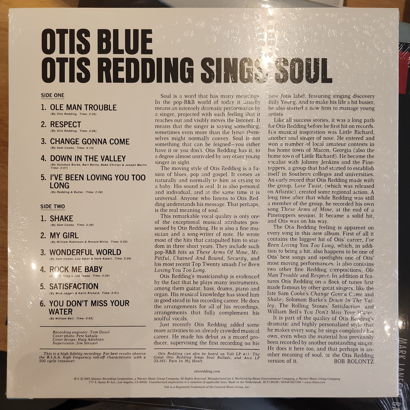 Otis Redding Otis Blue Otis redding sings soul clear vinyl lp ...